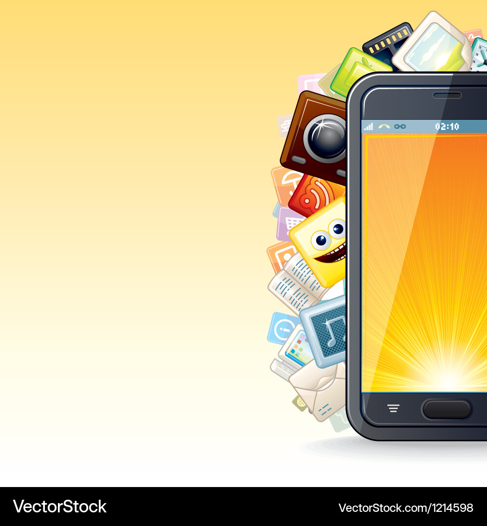 Smart phone apps poster Royalty Free Vector Image