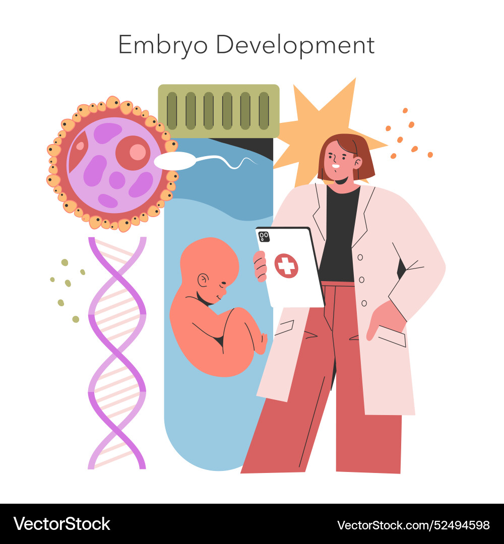 Test tube babies flat Royalty Free Vector Image