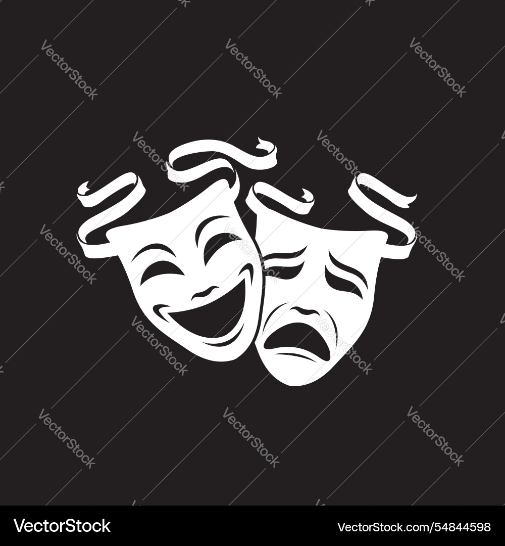 Theatrical masks icon Royalty Free Vector Image