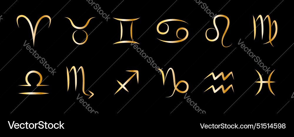 Zodiac signs for horoscope forecast Royalty Free Vector