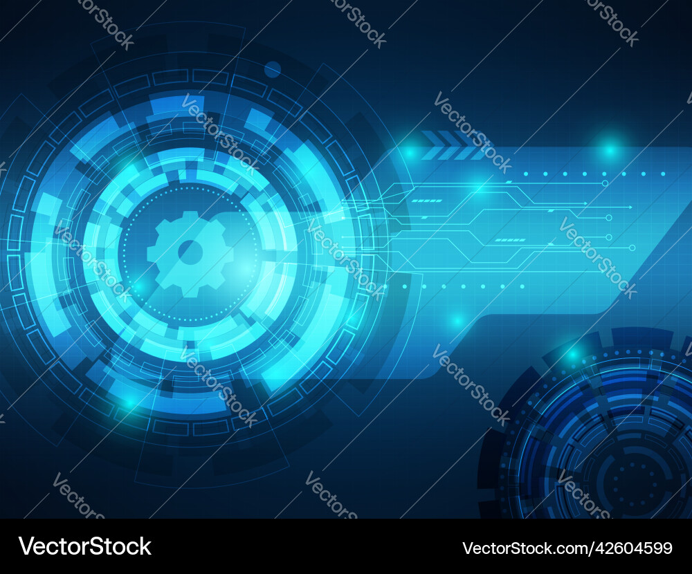 Abstract blue futuristic cyber technology Vector Image