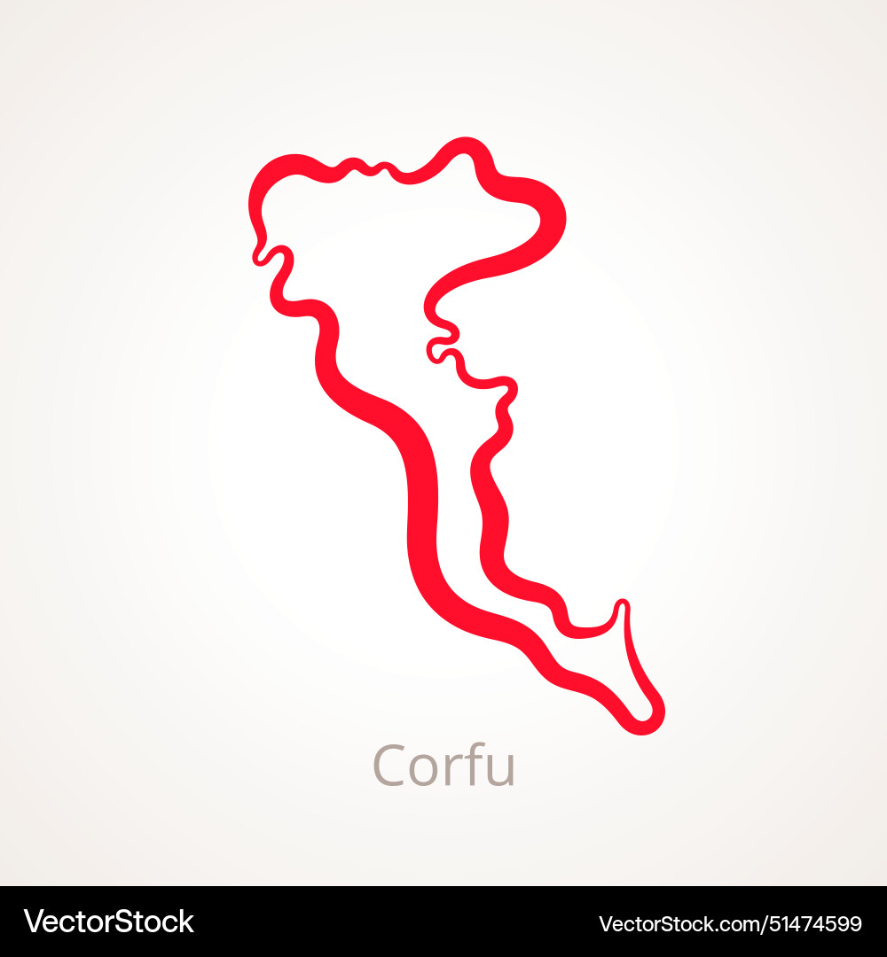 Corfu - outline map Royalty Free Vector Image - VectorStock