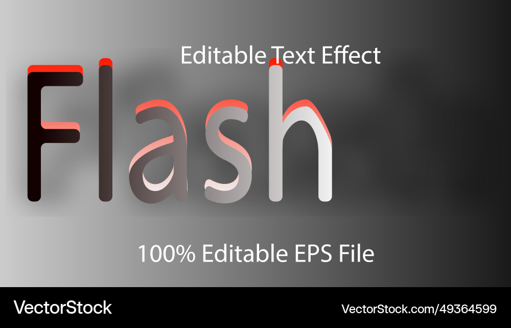 Flash text effect eps file digital download Vector Image