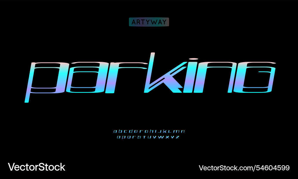 Holographic gradient font futuristic overlayed Vector Image