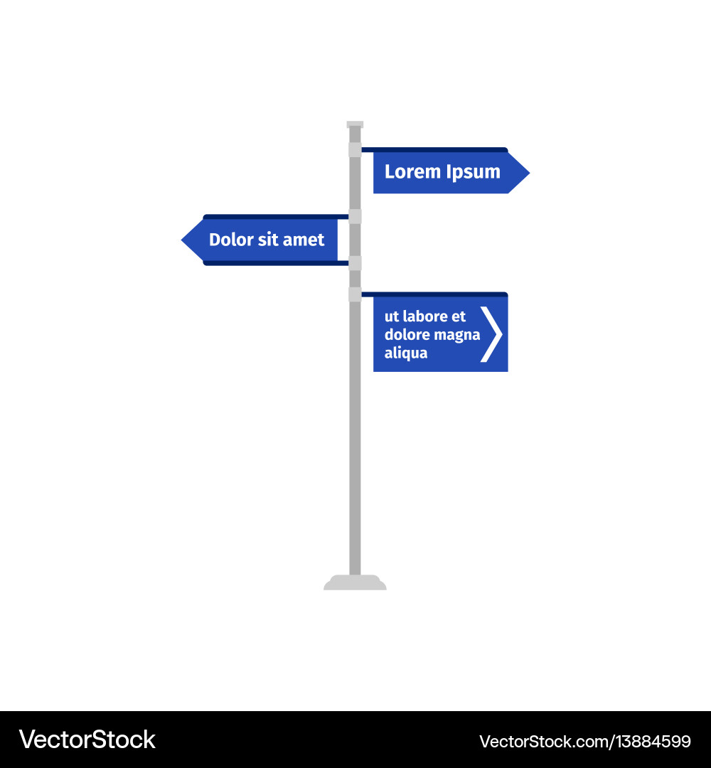 Road Direction Signs - Multiple Routes Royalty Free Vector