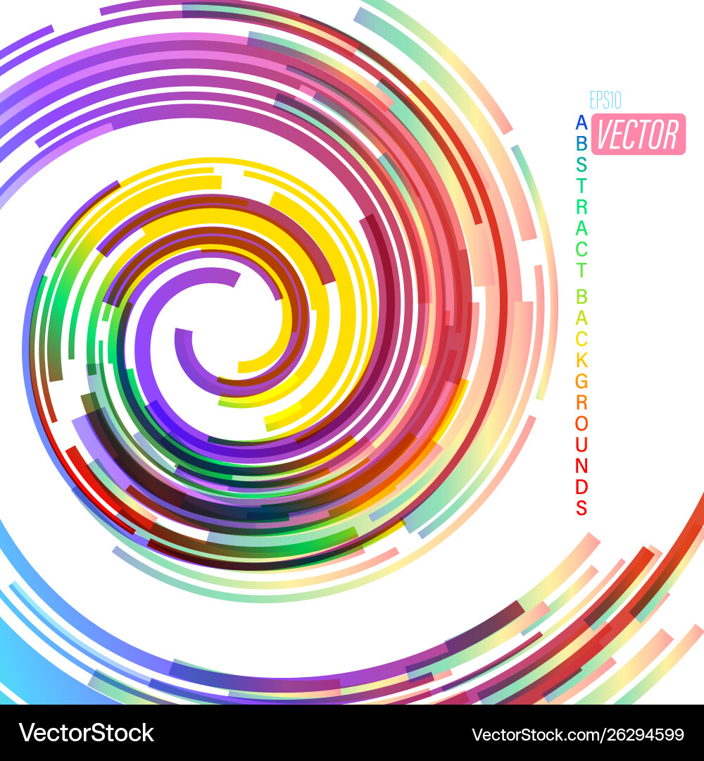 Rotating colors shapes scene on a white Royalty Free Vector
