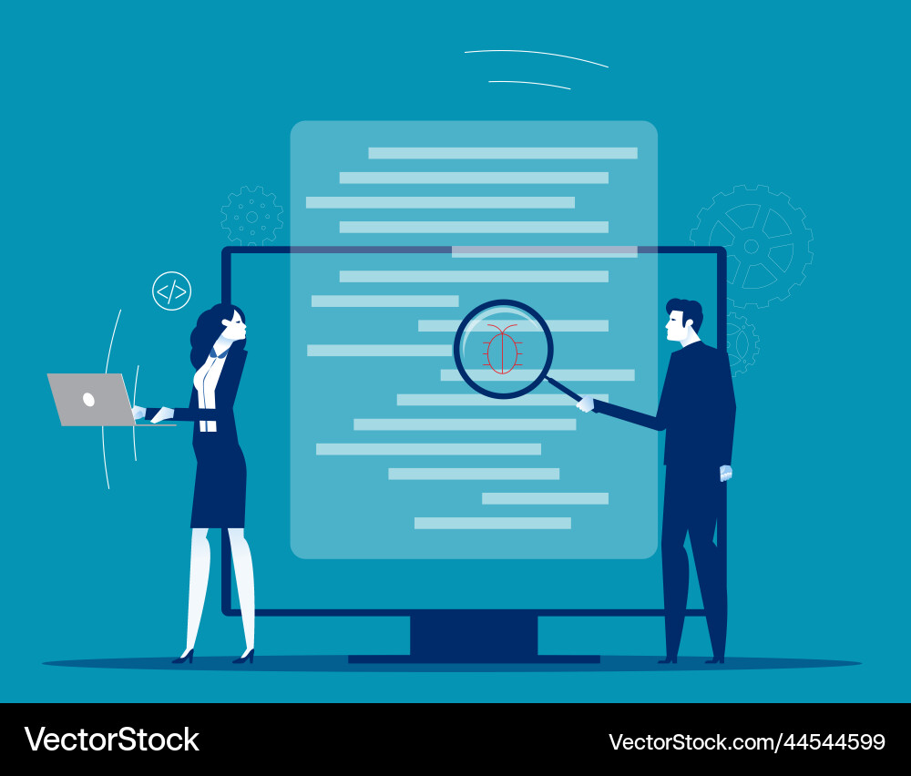 Software testing bug fixing abstract metaphor Vector Image Software testing bug fixing abstract metaphor Vector Image