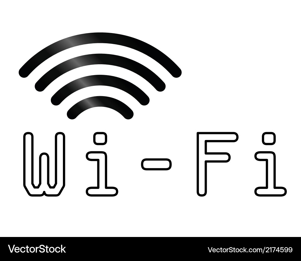 Wifi text symbol Royalty Free Vector Image - VectorStock