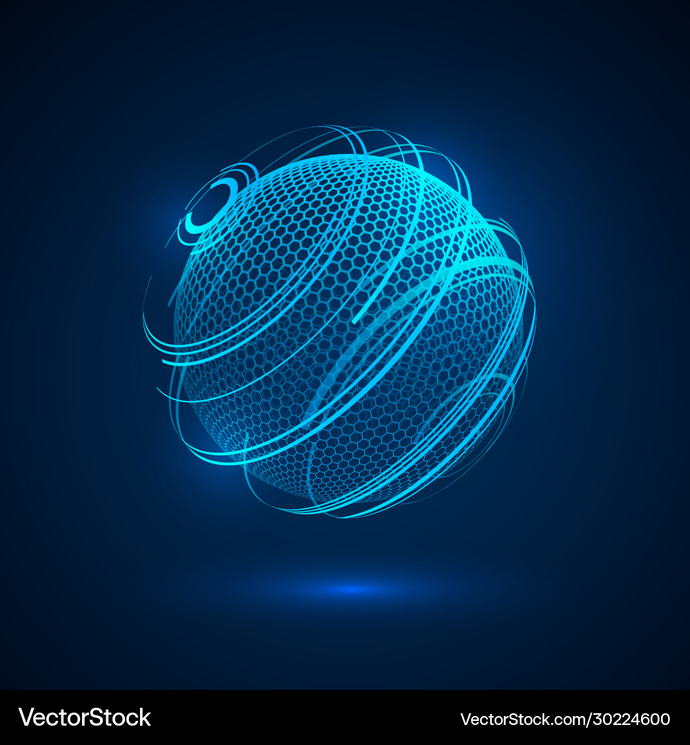 Abstract technology hologram sphere sci fi neon Vector Image