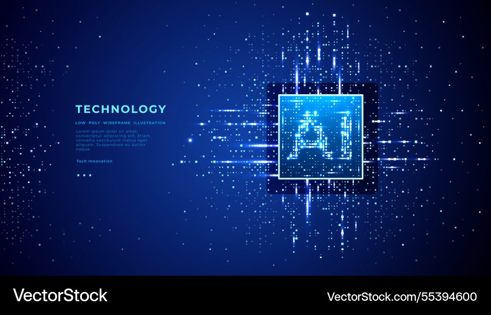 IKT-Technologie Blauer Hintergrund Lizenzfreies Vektorbild