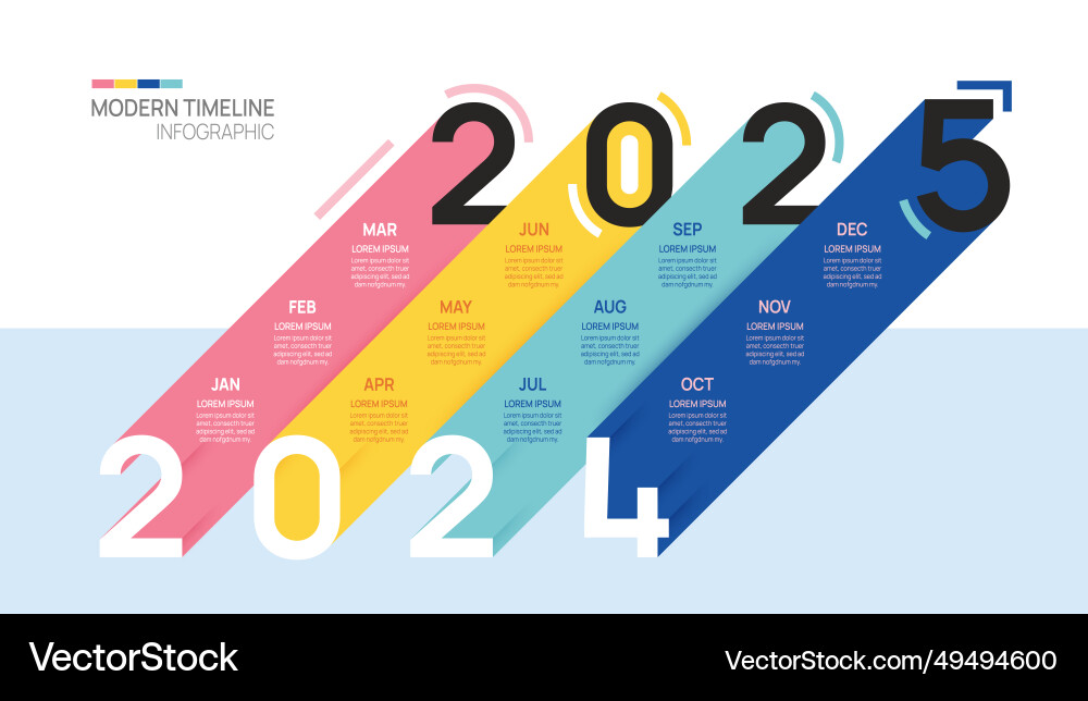 Business Step Timeline Infografik 2024 Template Vektorbild