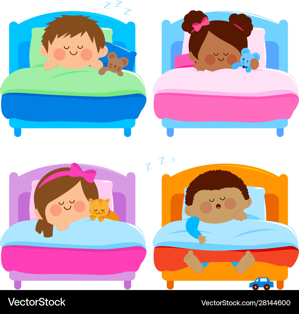 Children sleeping Royalty Free Vector Image - VectorStock