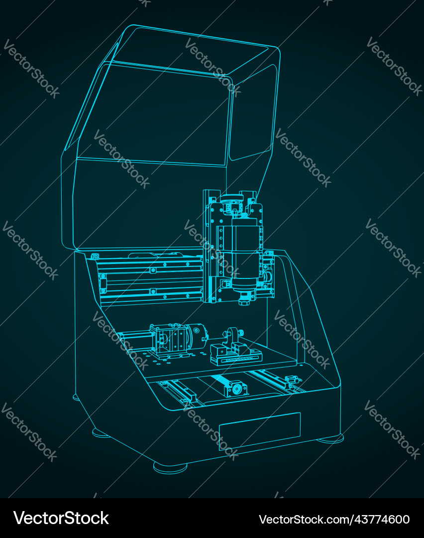 Cnc milling Royalty Free Vector Image - VectorStock