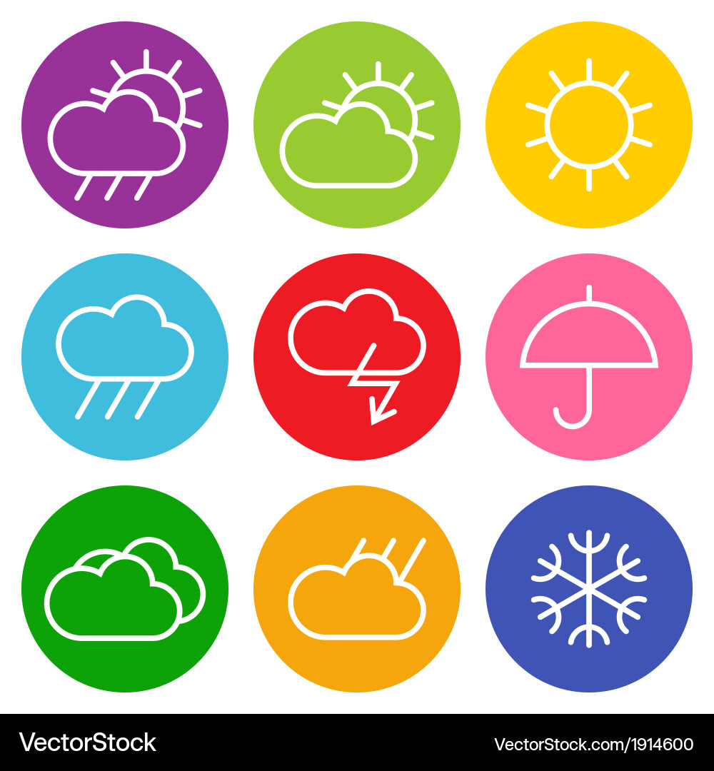 Colorful weather sign Royalty Free Vector Image