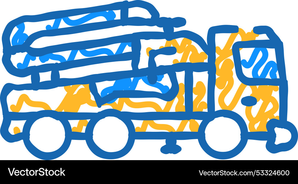 Concrete pump construction vehicle icon doodle Vector Image