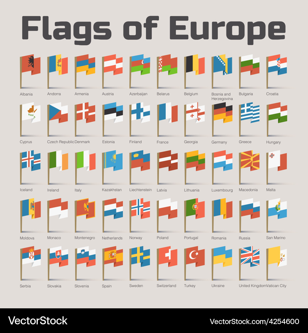 European Flags Collection Royalty Free Vector Image