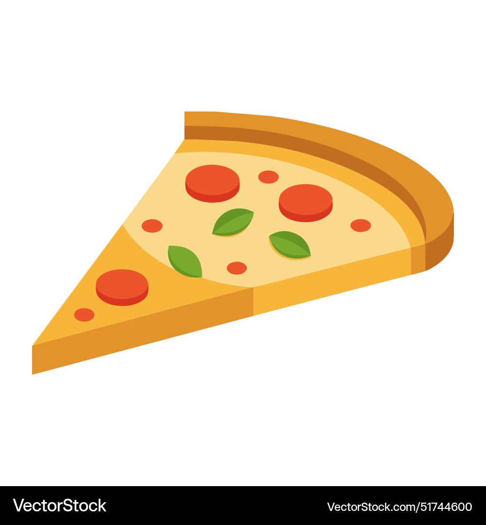 Freshly baked pizza isolated flat Royalty Free Vector Image