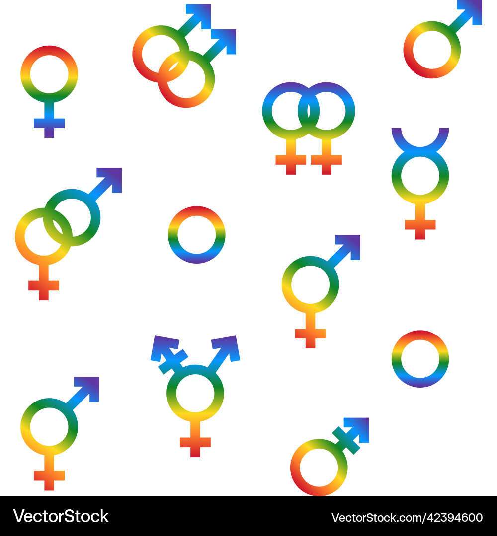 Gender symbol seamless pattern on white background