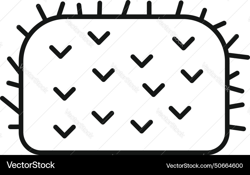 Hay stack bail icon outline farm land Royalty Free Vector