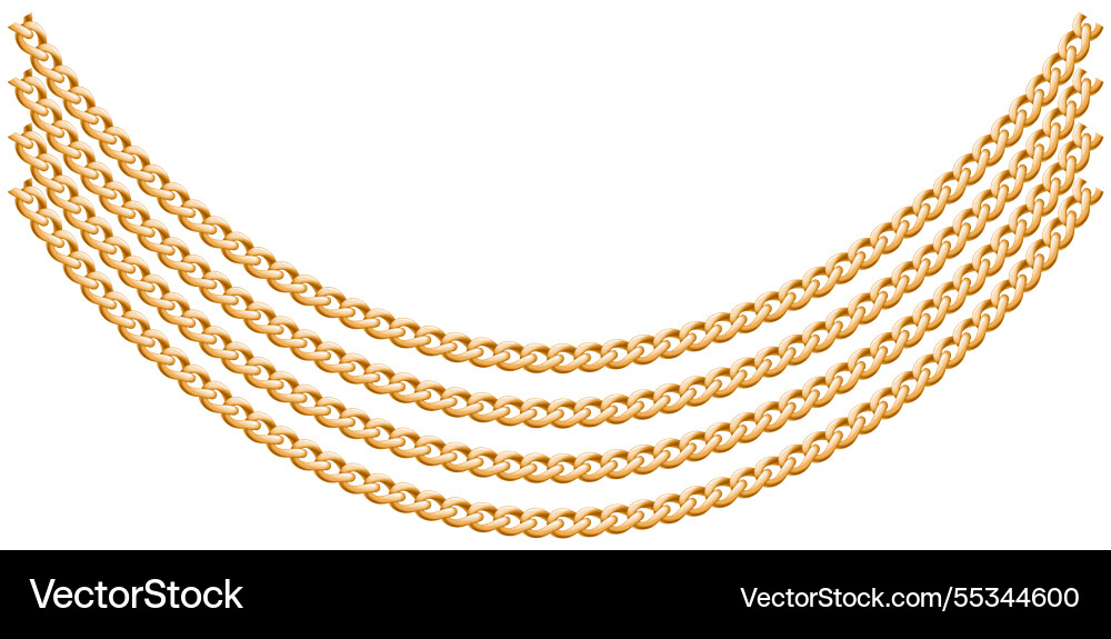 Multilayer gorgeous gold chain jewelry Royalty Free Vector