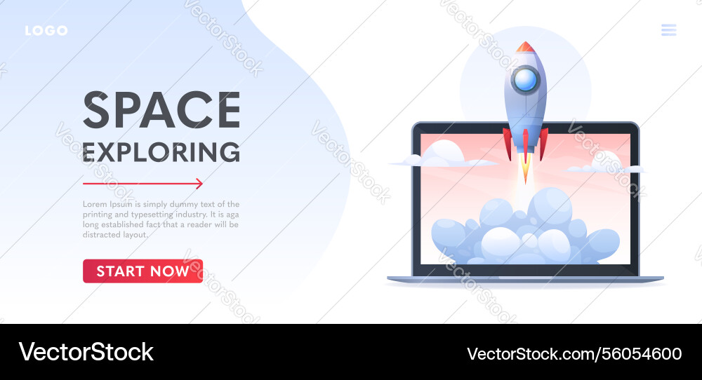 Space exploring horizontal Royalty Free Vector Image