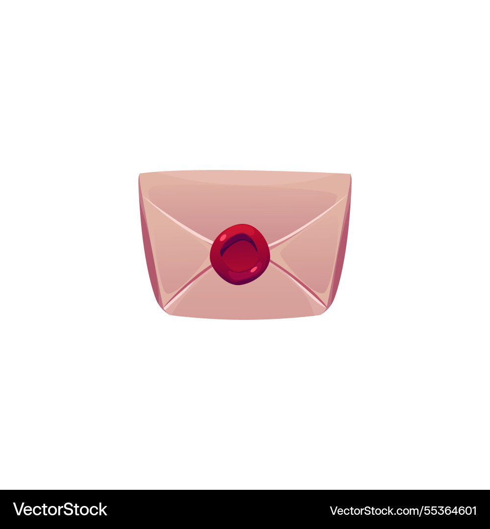 Ancient parchment envelope with red wax seal Vector Image