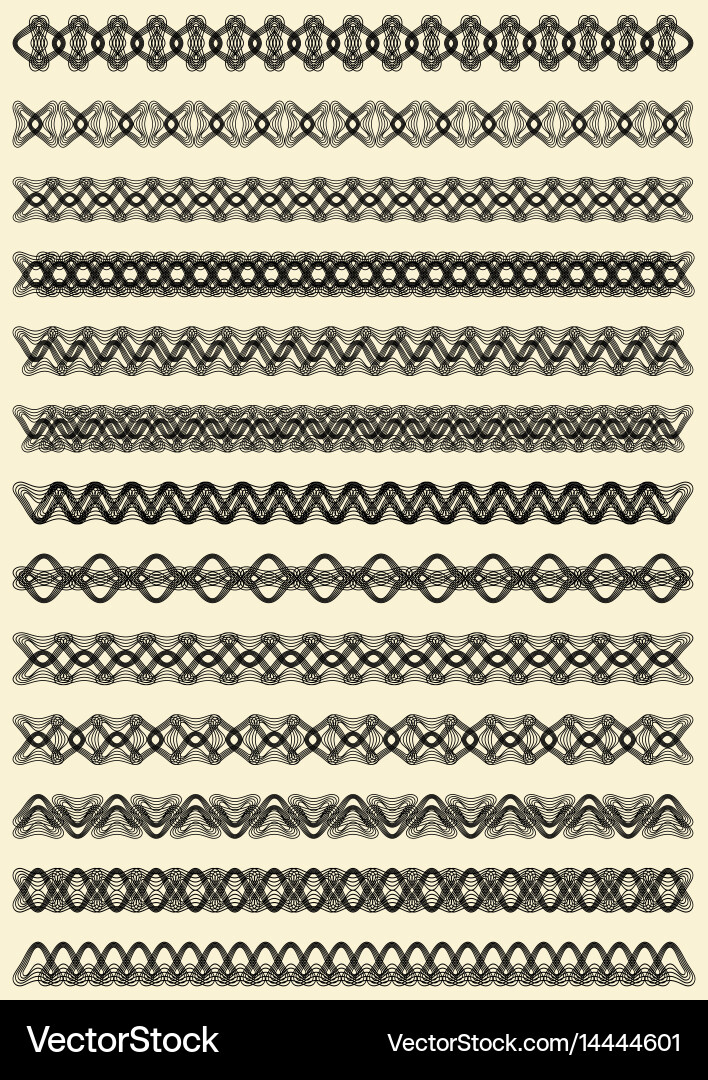 Black Filigree Border Patterns Royalty Free Vector Image