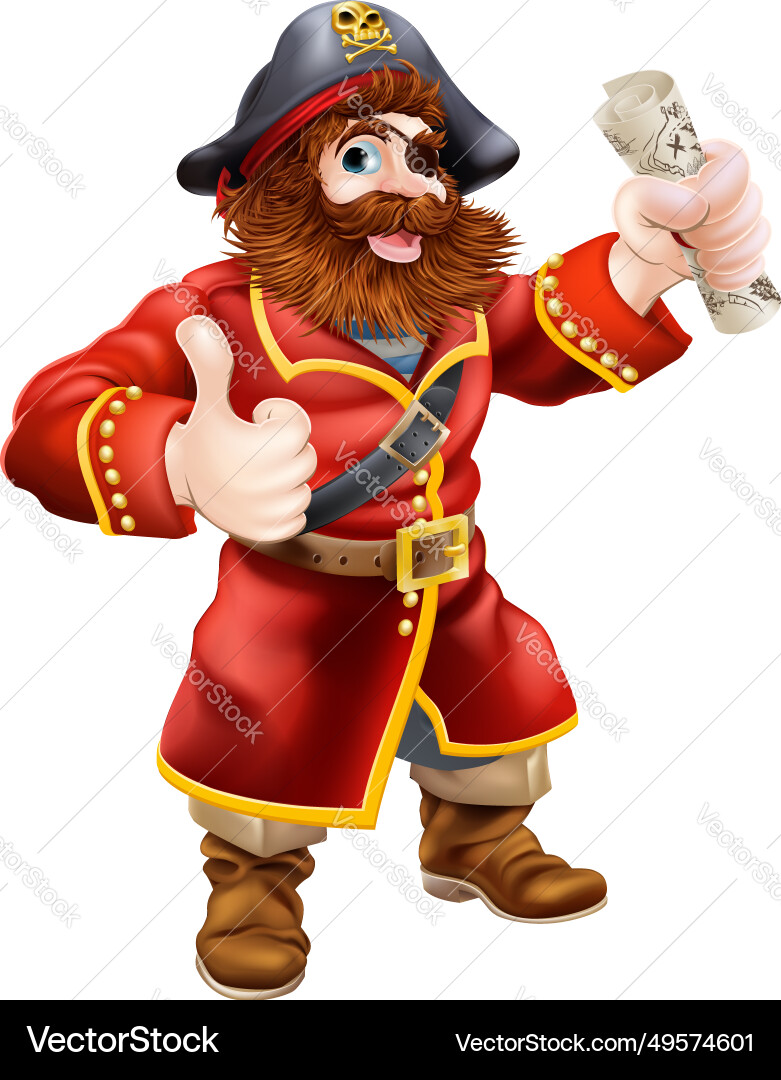 Cartoon thumbs up pirate Royalty Free Vector Image