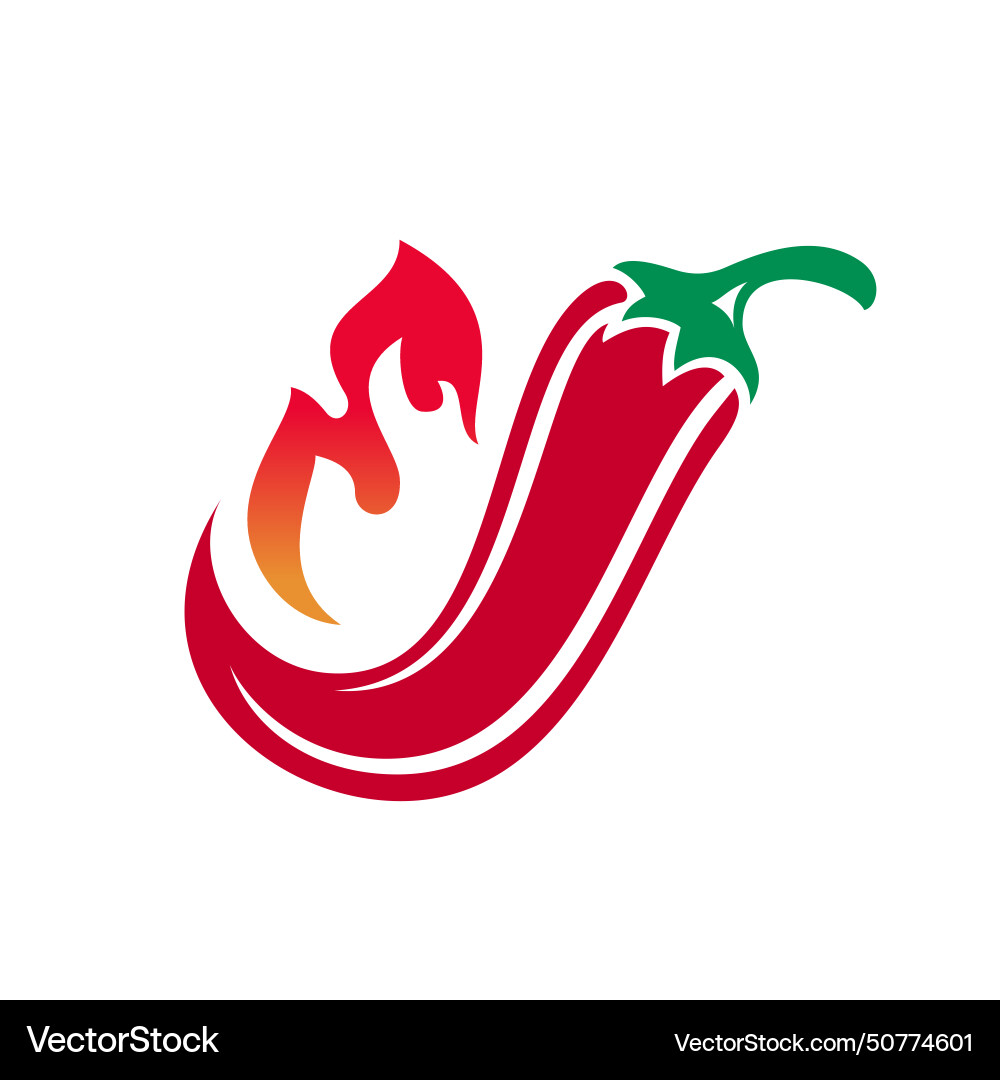 Chili pepper icon spicy fire burn red pepper for Vector Image