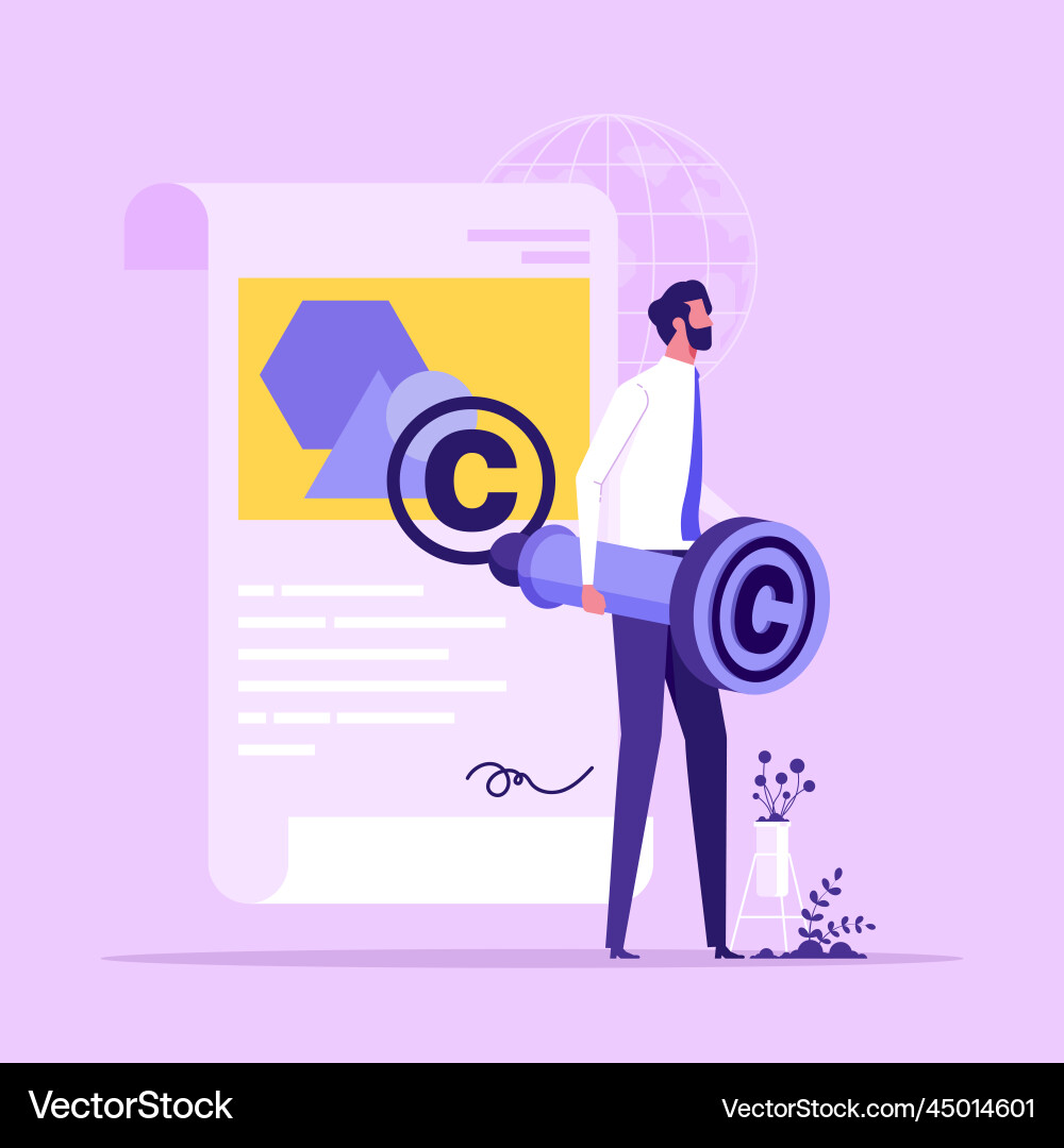 Concept of copyrighted work guarantee artists Vector Image