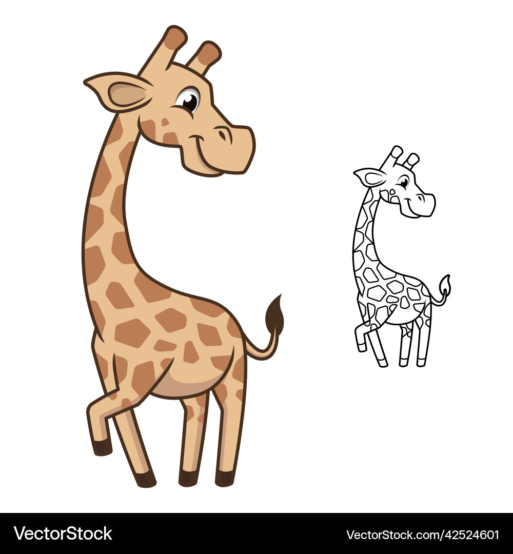 Cute happy baby giraffe Royalty Free Vector Image