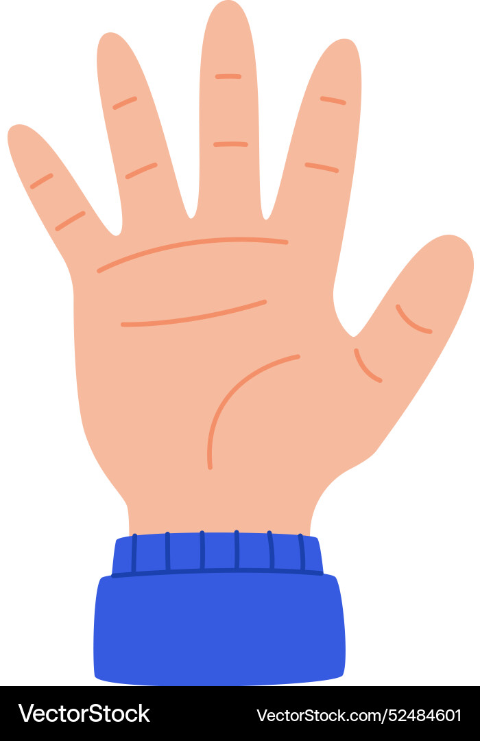 Hand counting five fingers Royalty Free Vector Image