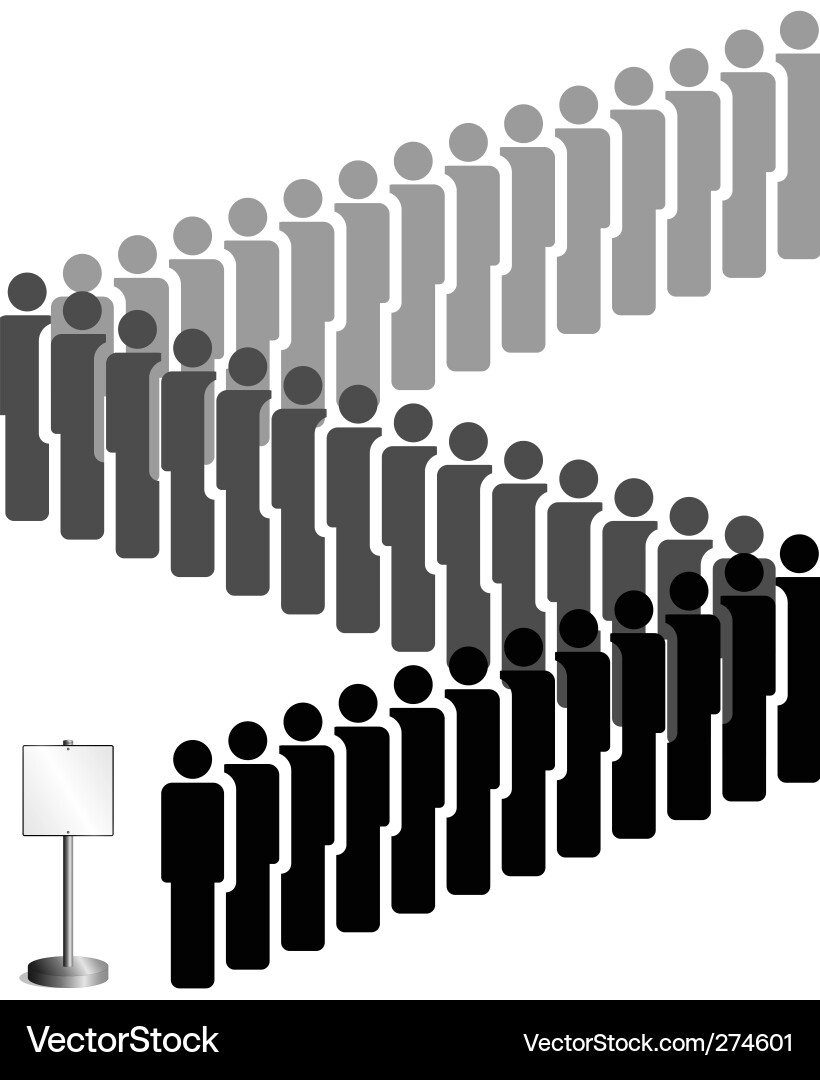 People queue Royalty Free Vector Image - VectorStock