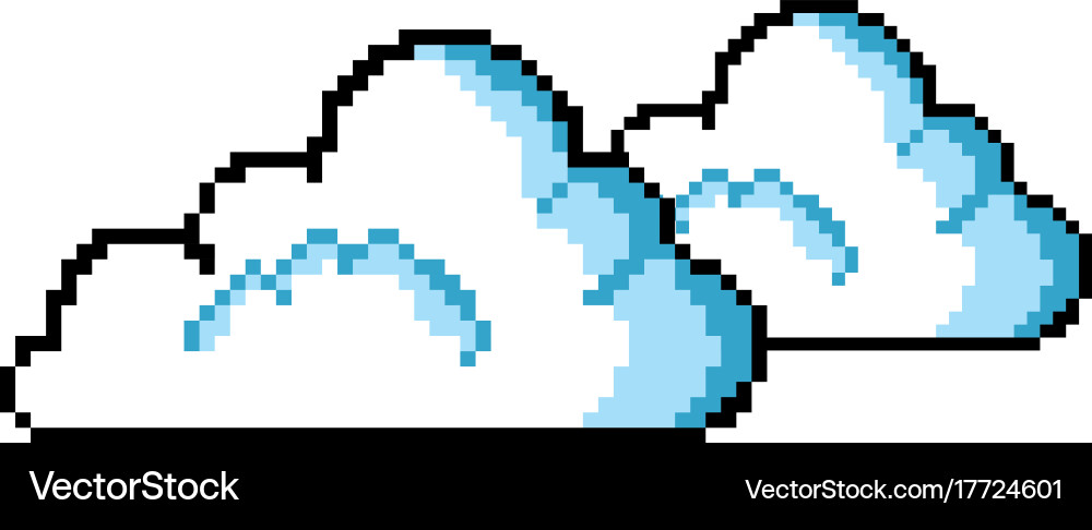 Pixelated cloud game icon Royalty Free Vector Image