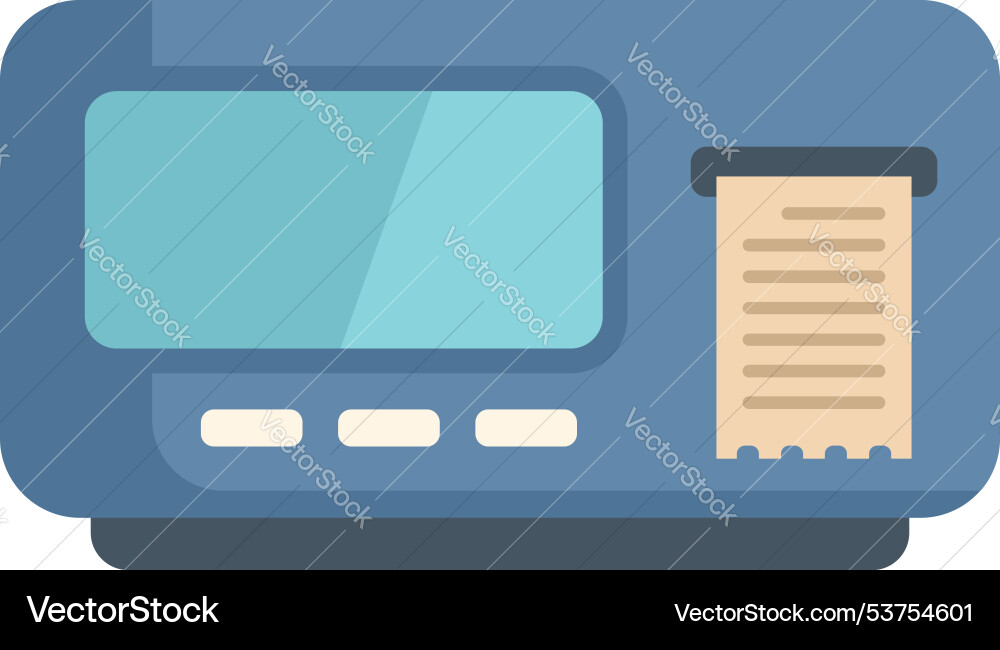 Pos terminal printing paper receipt with digital Vector Image