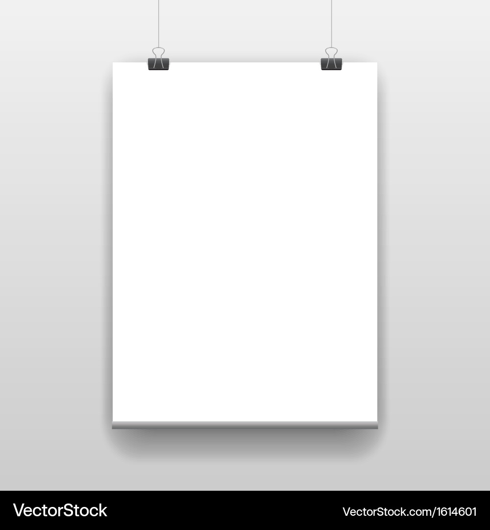 Poster template of a paper sheet Royalty Free Vector Image
