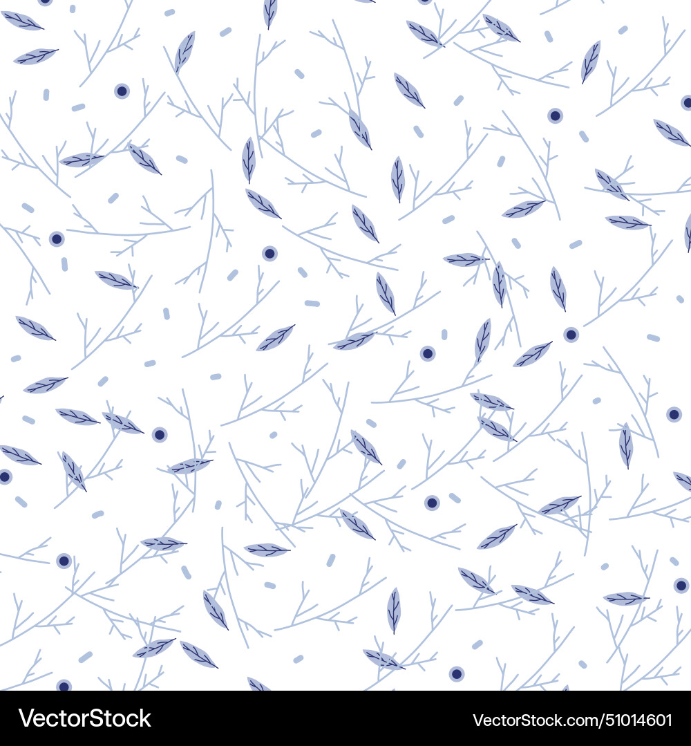 Printed with light blue leaves Royalty Free Vector Image