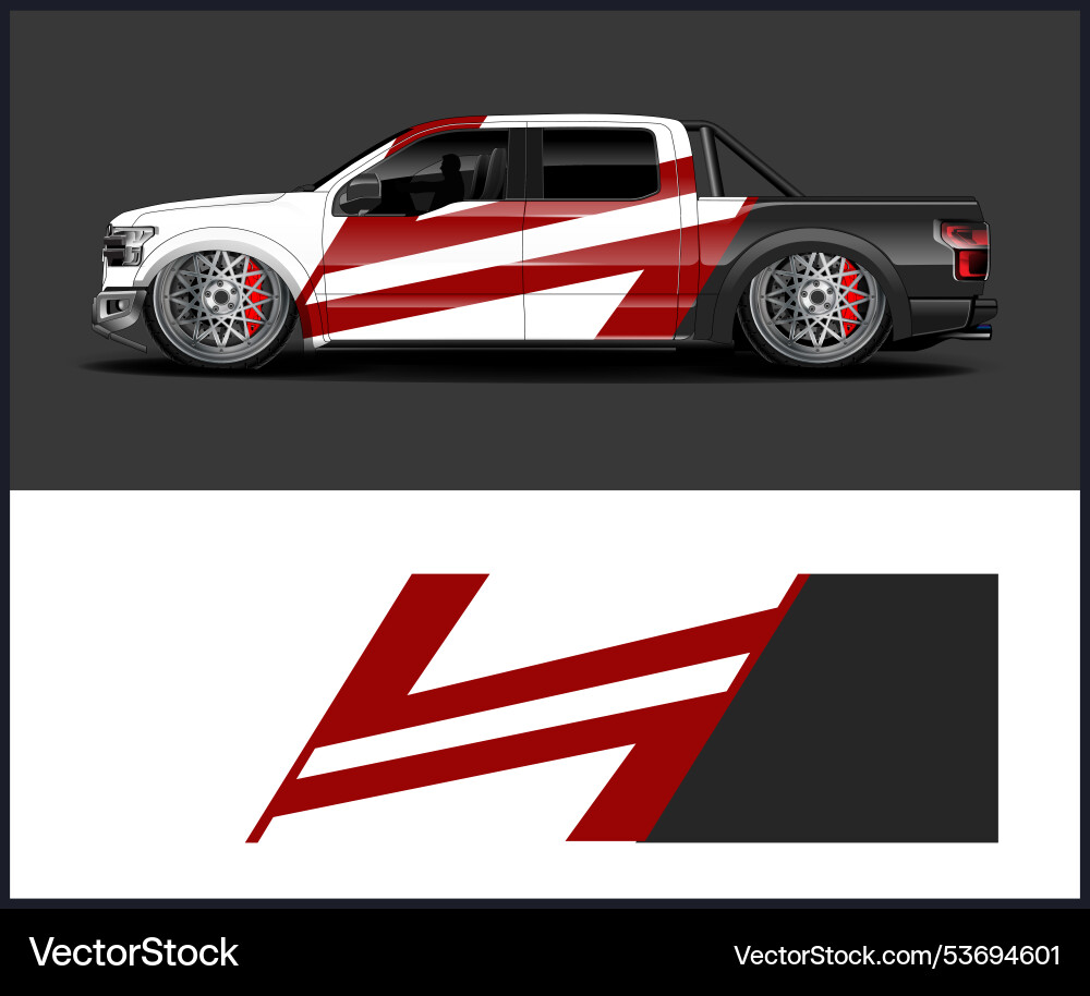 Racing car wrap design for vehicle Royalty Free Vector Image