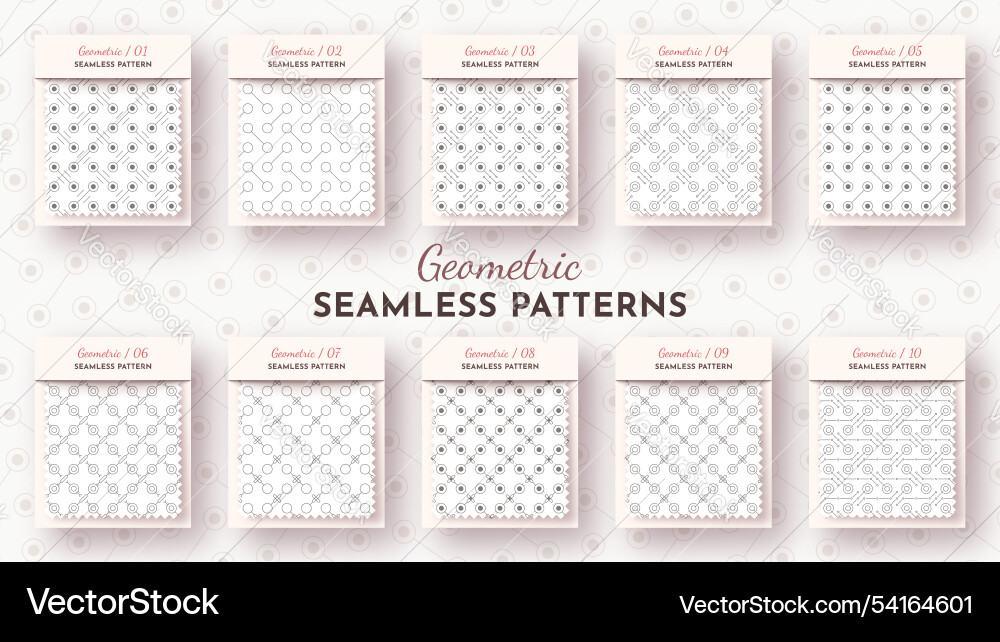 Set 10 seamless patterns geometric Royalty Free Vector Image