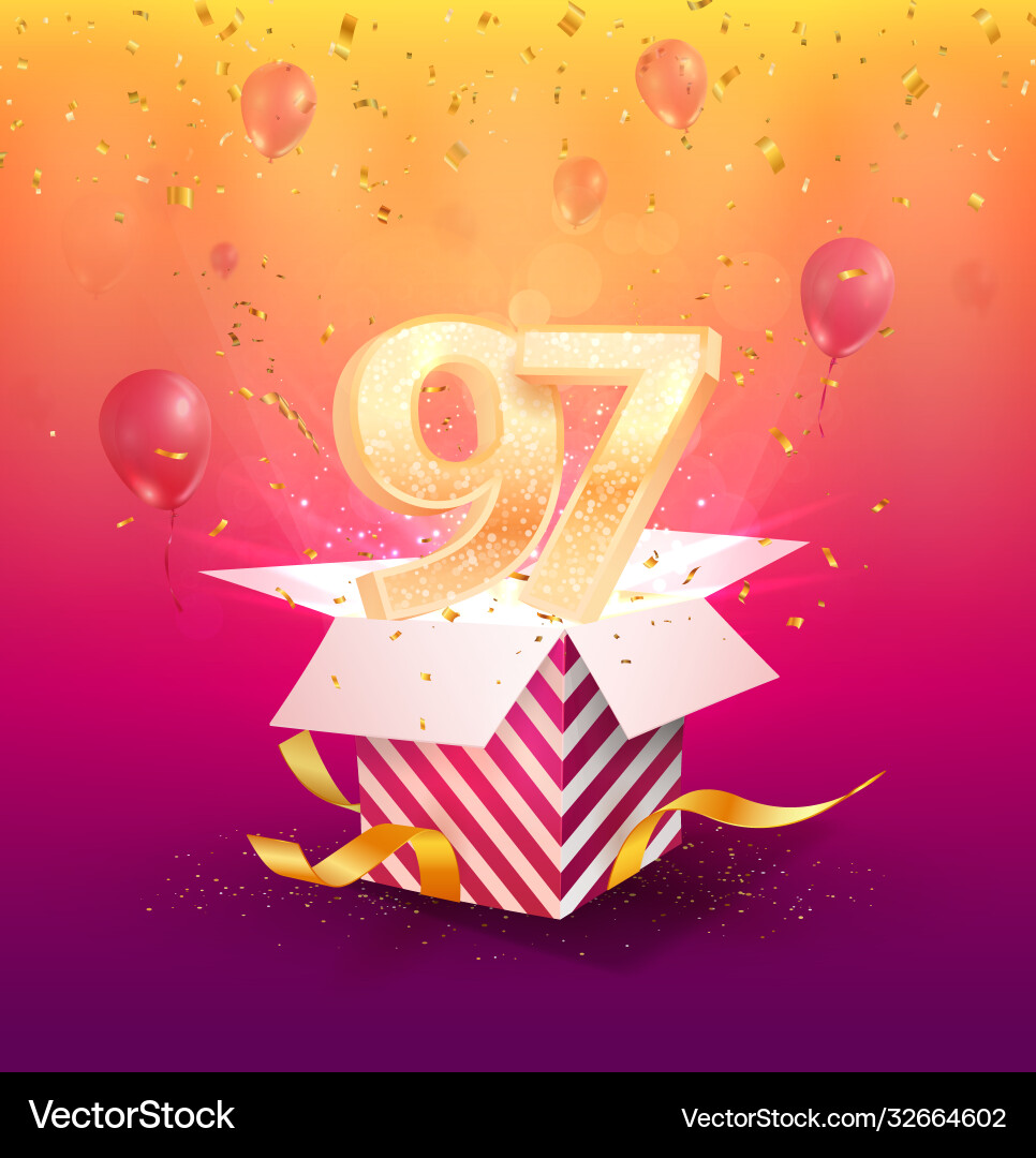 97th years anniversary design element Royalty Free Vector