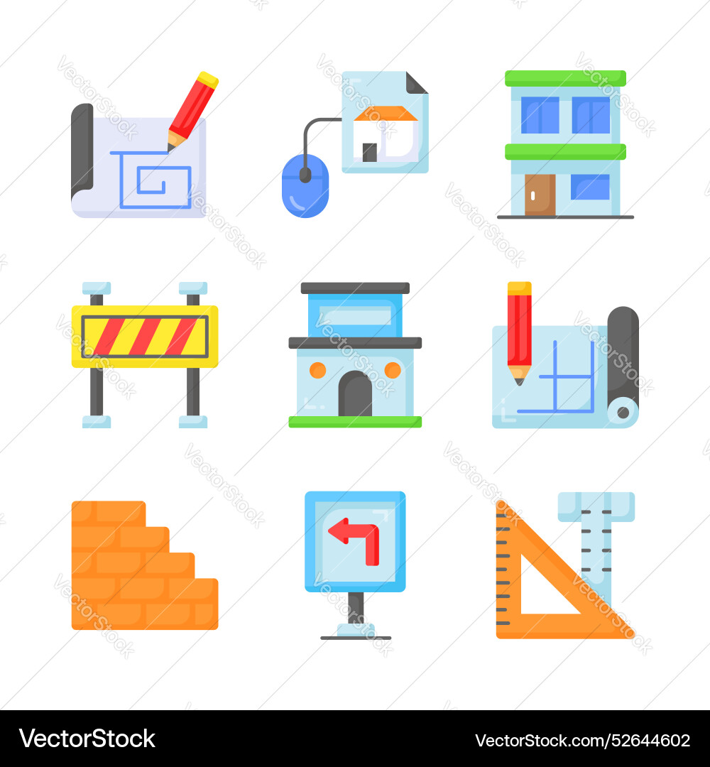 Amazing architecture and construction icons set Vector Image