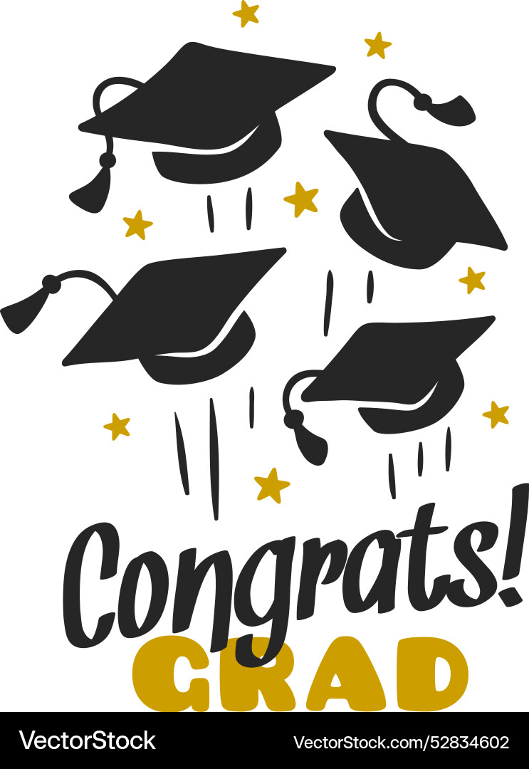 Congrats grad label graduation banner school Vector Image