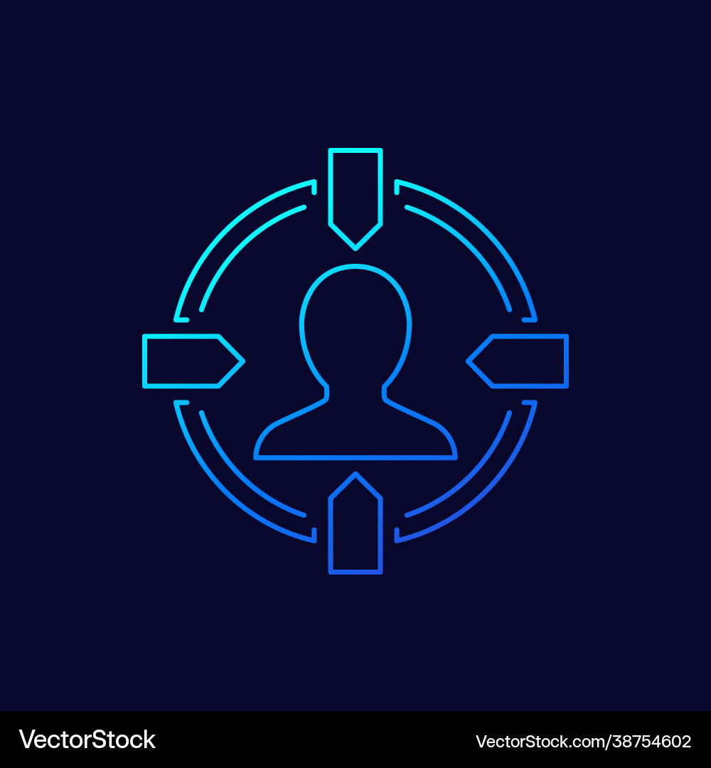 Customer centricity line icon Royalty Free Vector Image
