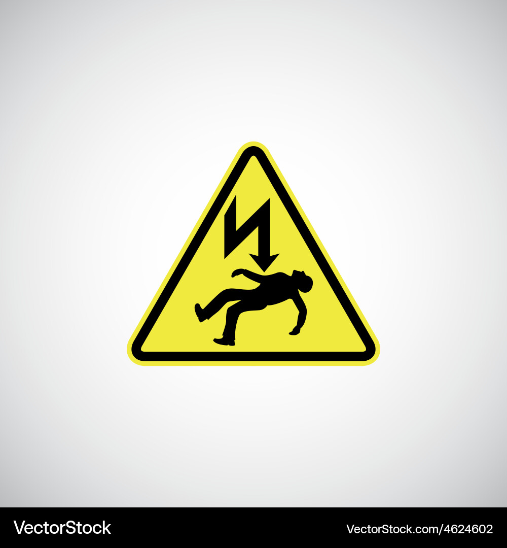 Electrocution risk sign Royalty Free Vector Image