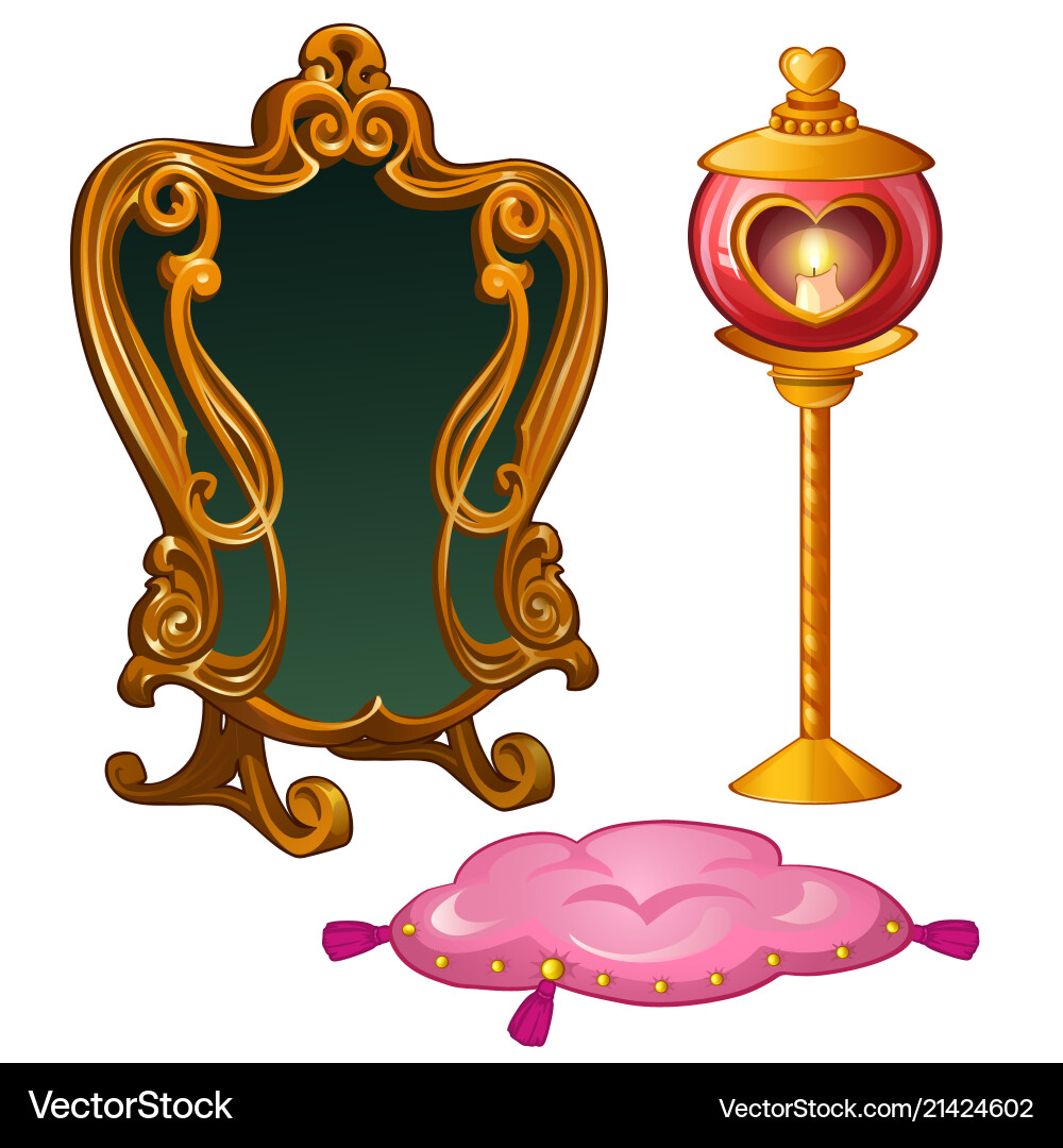 Items vintage interior isolated on white Vector Image