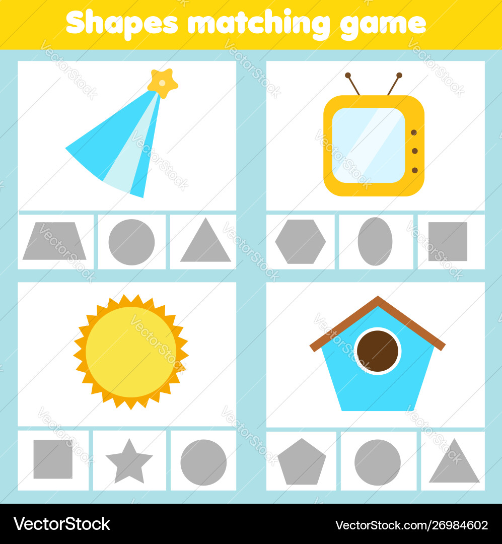 Matching children educational game match objects Vector Image