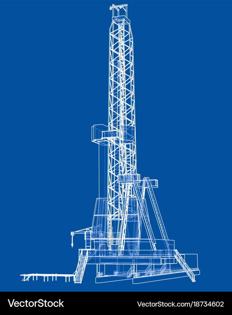 Oil rig detailed Royalty Free Vector Image - VectorStock