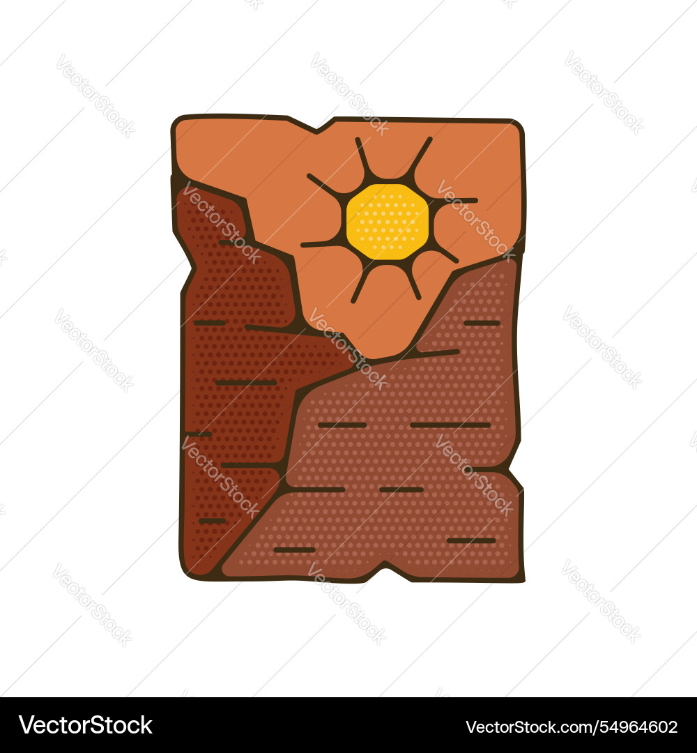 Outdoor adventure badge desert label Royalty Free Vector