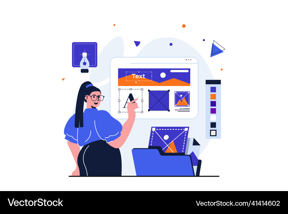 Web design modern flat concept for banner Vector Image