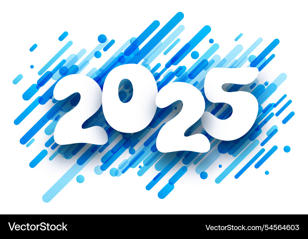 2025 graphic design with blue abstract background Vector Image